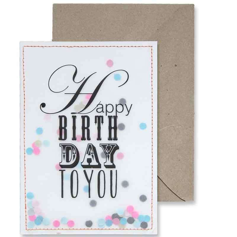 Konfettikarte Happy Birthday to you | Konfetti